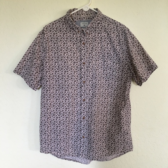 Quiksilver | Shirts | Quicksilver Mens Short Sleeve Cotton Floral Shirt ...